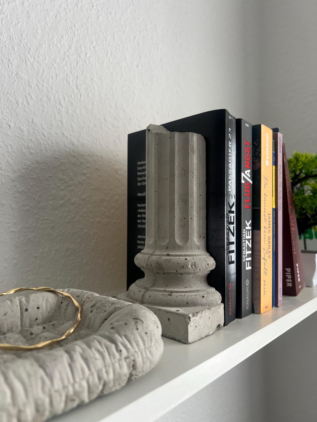 Concrete Bookend, Cement Bookholder, Roman Column, Antique Look With ...