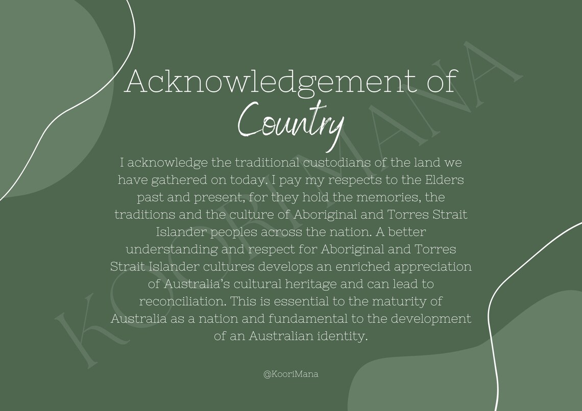 Acknowledgement of Country Poster - Etsy Australia