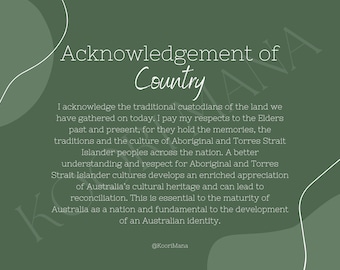 Editable Acknowledgement of Country Sign digital File Aboriginal Art ...