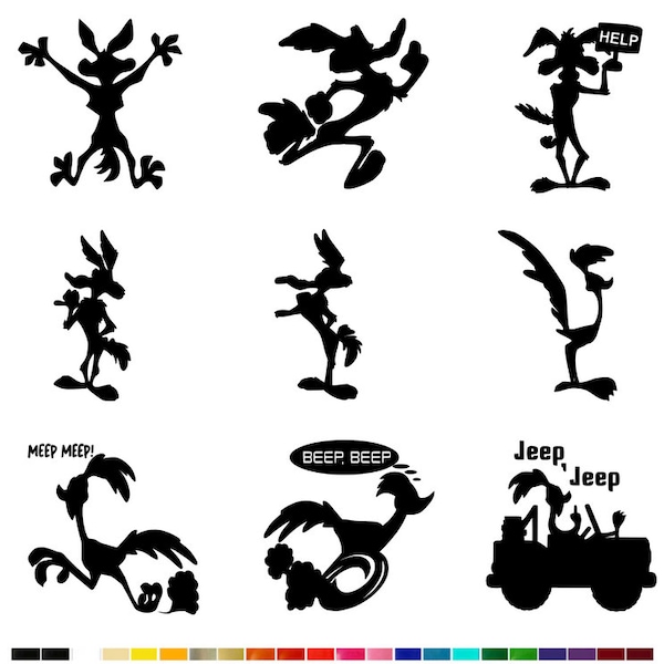 Road Runner and Wile E Coyote Decals - Etsy