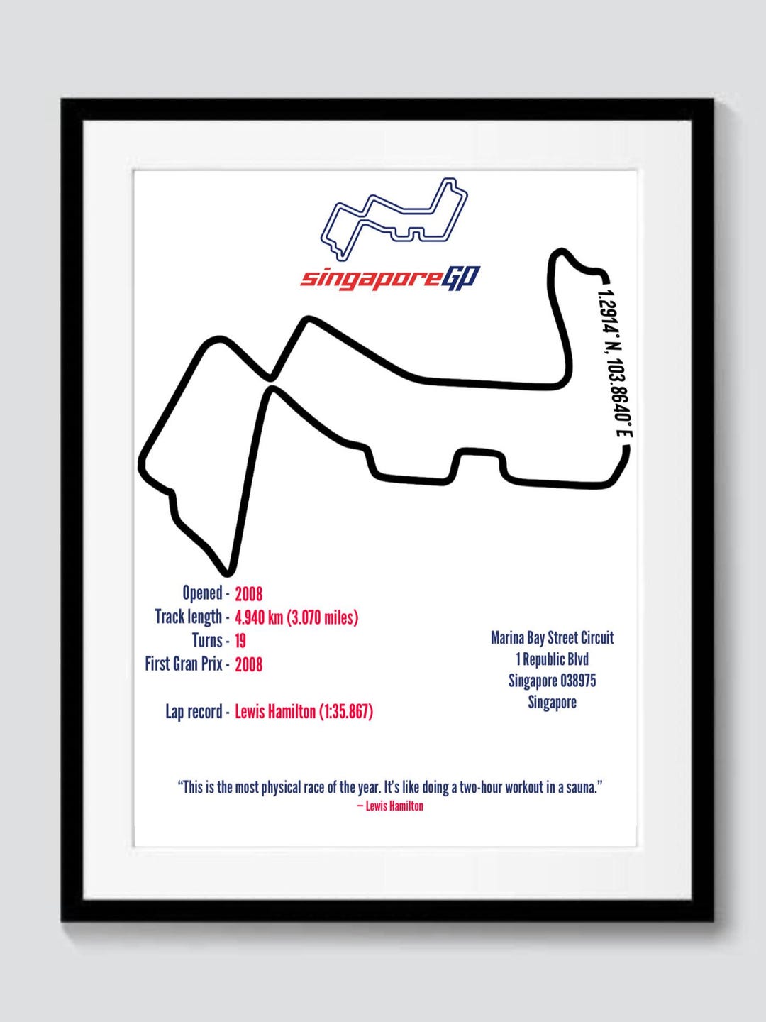 Formula 1 Circuit Poster Print – Modern F1 Track Wall Art | Motorsport ...