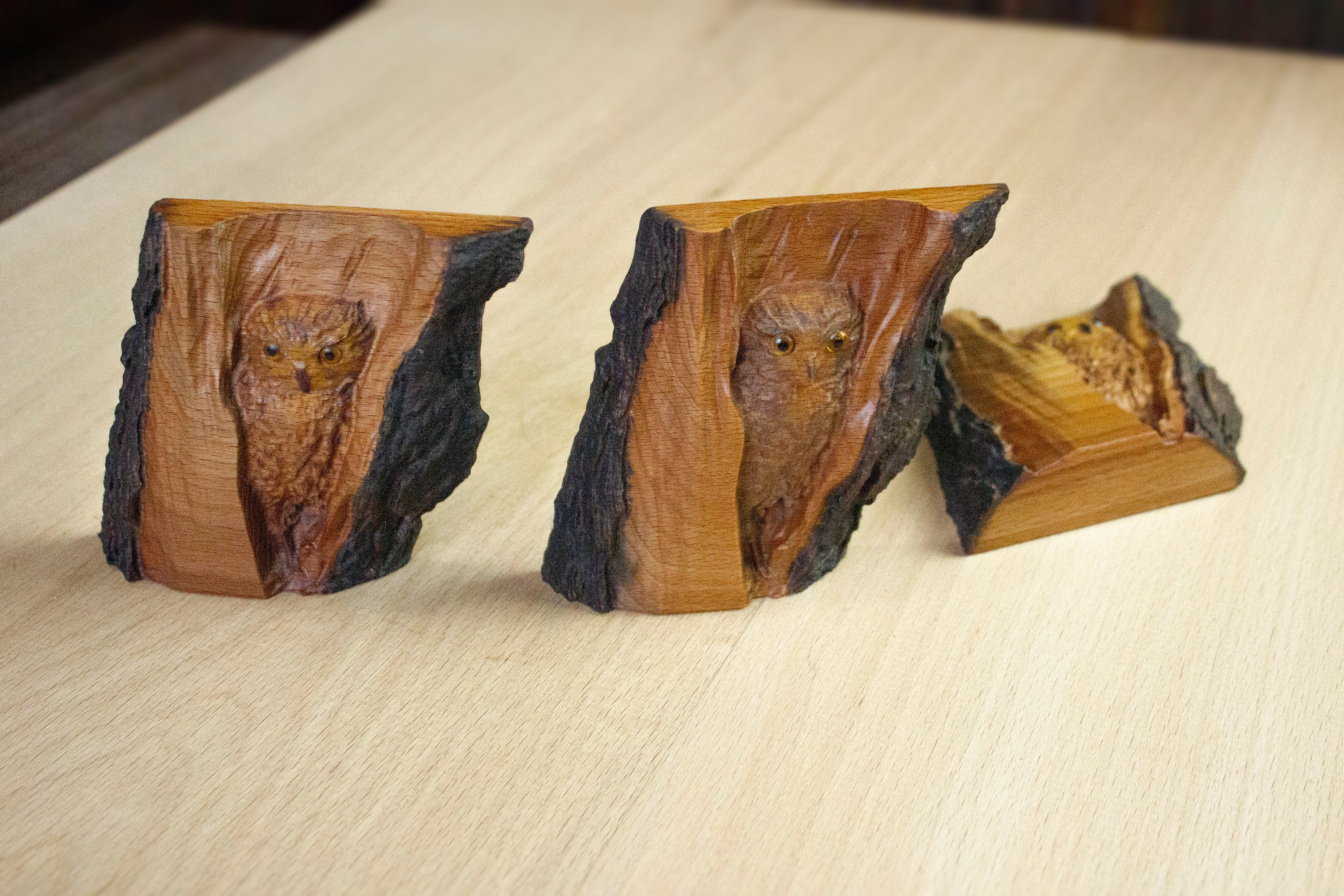 Statue Owl Wooden Owl Owl Owl in a Tree Handmade Wooden - Etsy