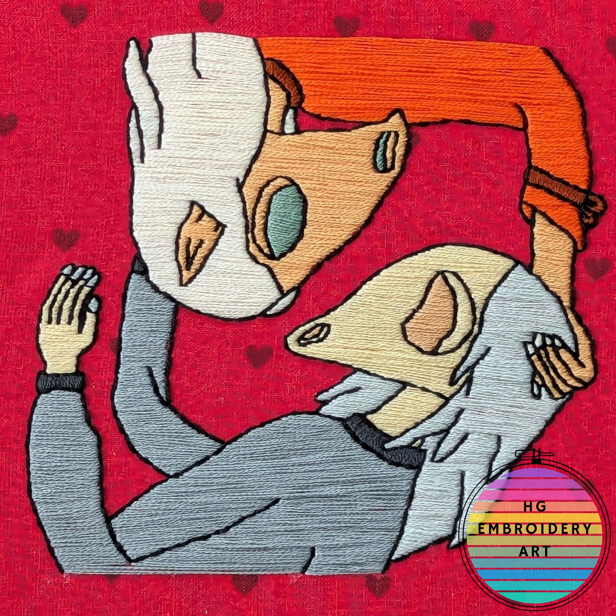 Birth, Fan Art, Handmade Embroidery, Cute Spooky Couple, Puzzle Game ...