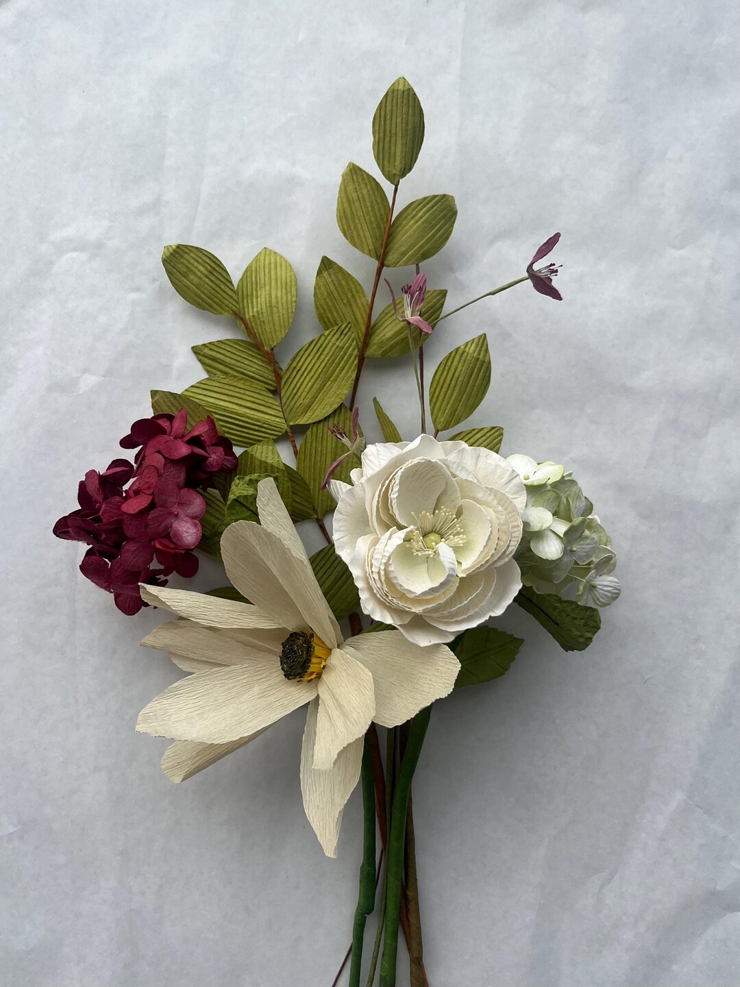 Handmade Paper Flower Bouquet Eternal Crepe Paper Flowers With Wild ...