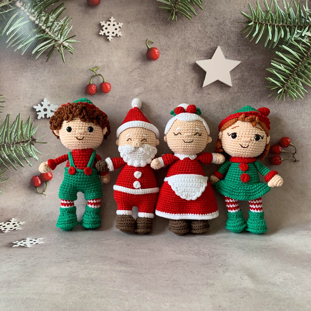 Mr and Mrs Santa Claus Crochet, Christmas Ornament Toy, Mrs Santa, Xmas ...