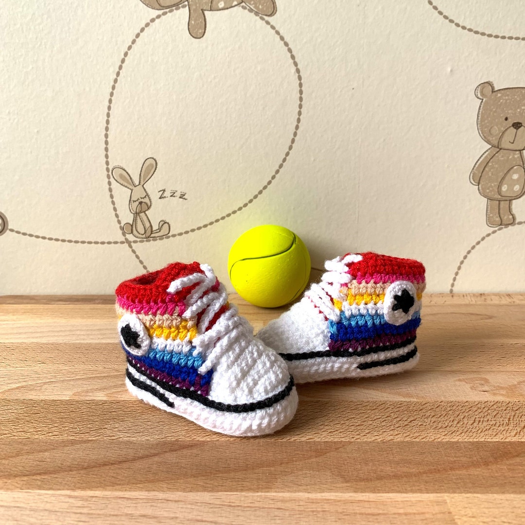 Newborn Baby Shoe, Sneakers, Baby Booties, Unisex Crochet, Baby Booty ...