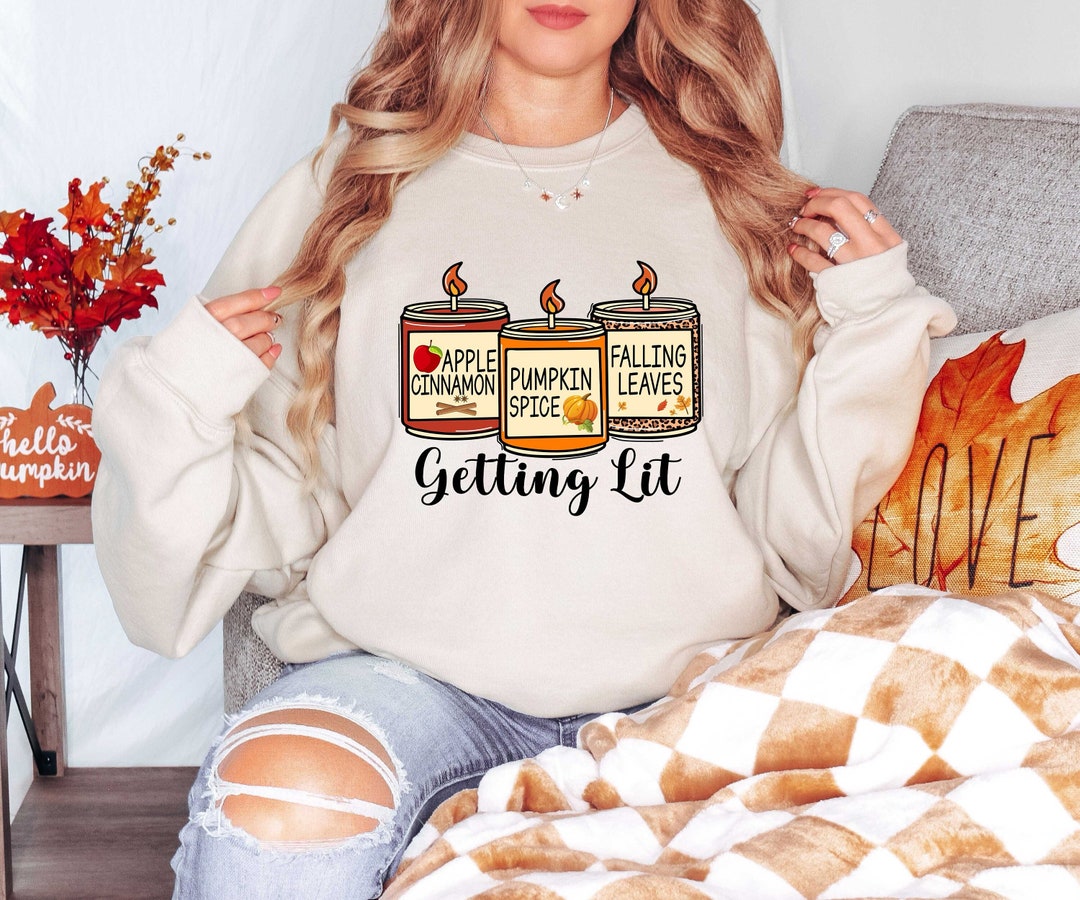 Getting Lit Candles Shirt, Cute Fall Shirt, Candle Lover Shirt, Getting ...