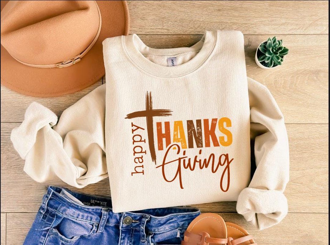 Happy Thanksgiving Cross Sweatshirt, Happy Thanksgiving Hoodie, Cross ...