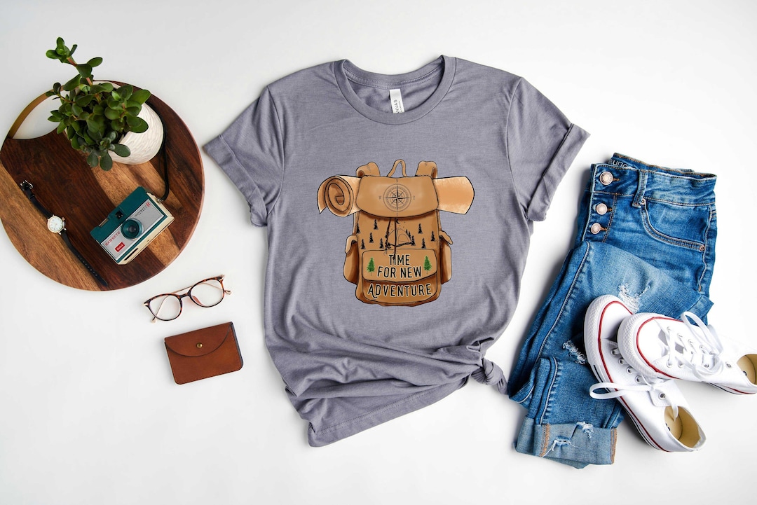 Time for New Adventure Shirt, Camping Bag Shirt, Happy Camper Life ...