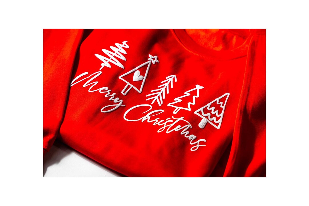 Merry Christmas Puff Sweatshirt, Embossed Merry Christmas Shirt, Merry ...
