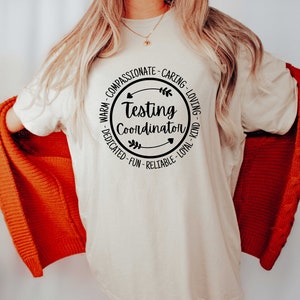 Testing Coordinator Tshirt, Test Coordinator, Test Day Shirt, Testing ...