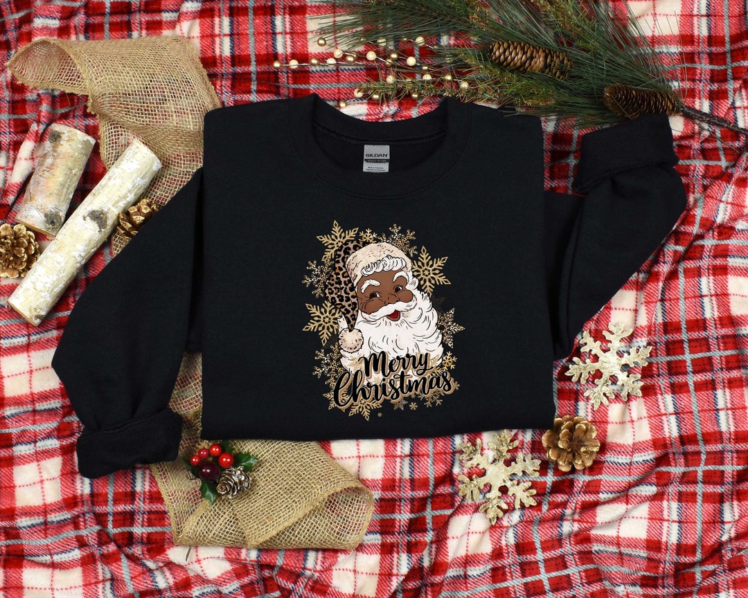 Black Santa Shirt, Christmas Shirt, African American Santa Shirt ...