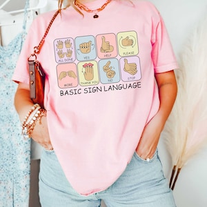 Basic Sign Language Shirt, Sign Language Shirt, ASL Shirt, Speech ...