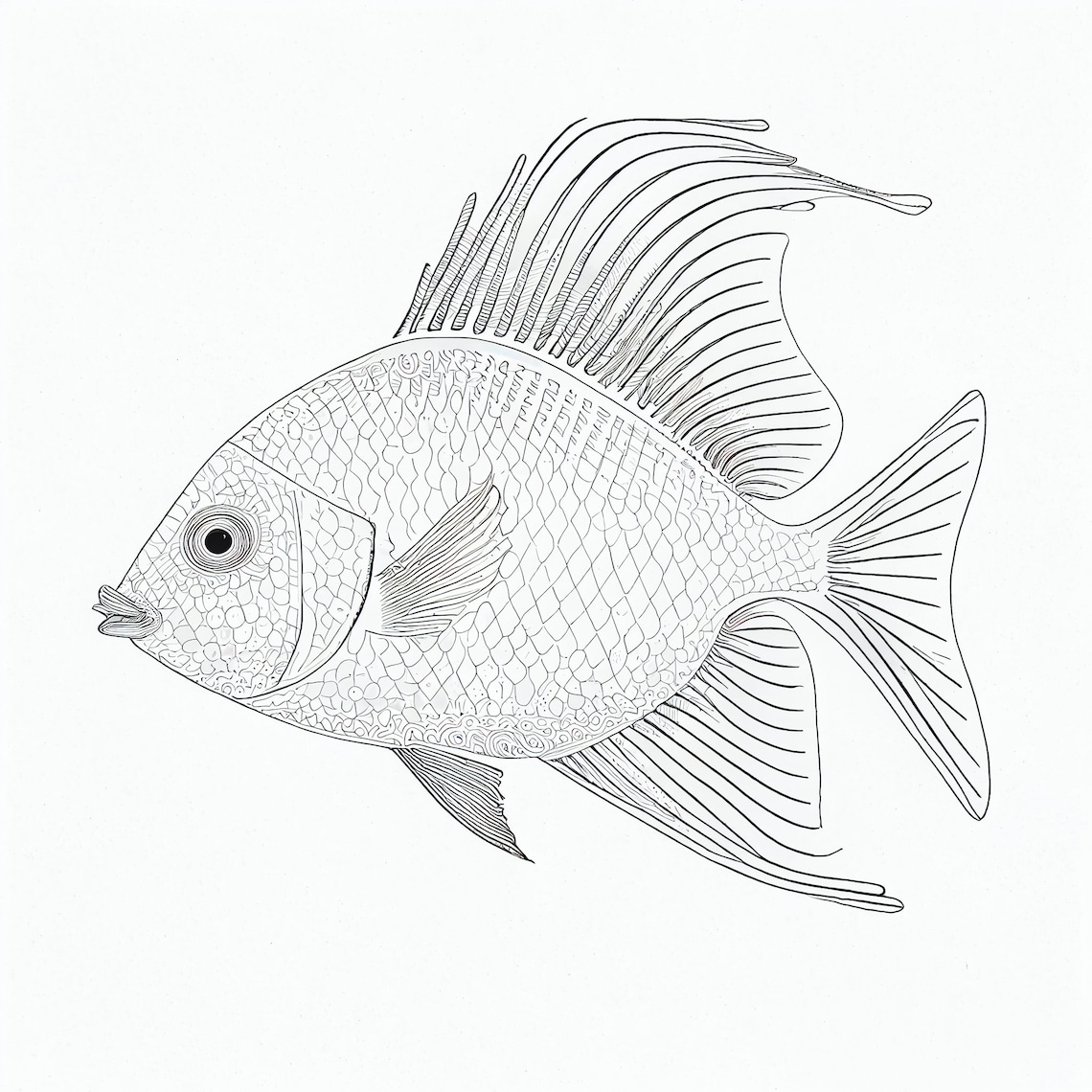 Sea Creatures and Fish Coloring Book 100+ Ocean Animals & Tropical Fish ...