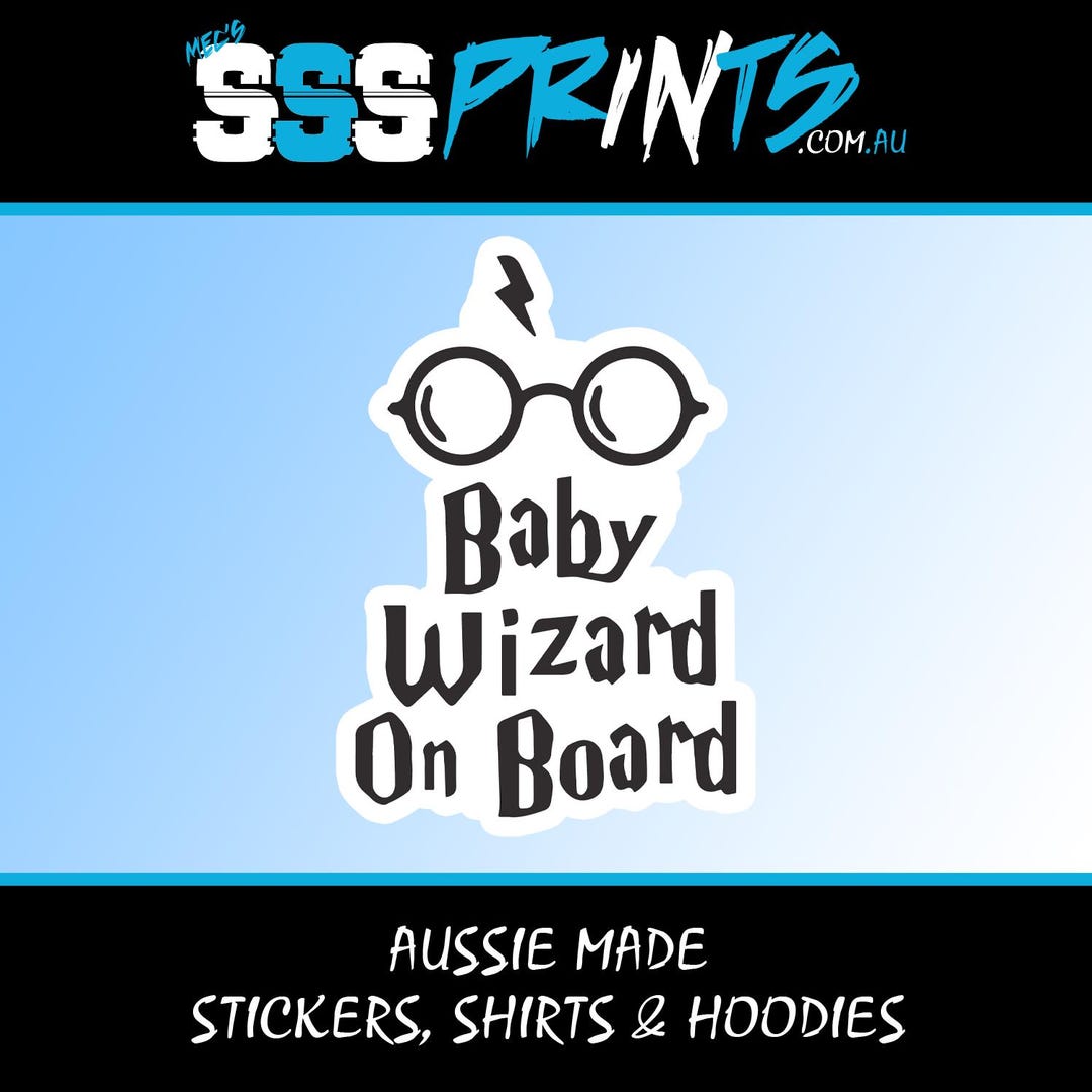 Baby Wizard on Board Vinyl Car Sticker Decal Funny Meme Aussie Joke - Etsy