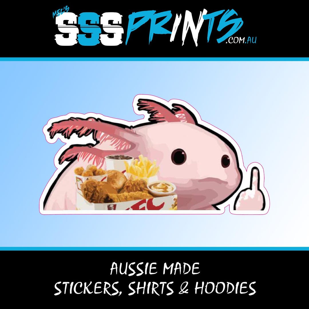 Axolotl Zinger Box Vinyl Car Sticker Decal Funny Meme Aussie Joke - Etsy