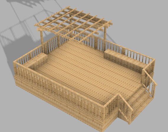 Outside Deck Design 3d Drawing