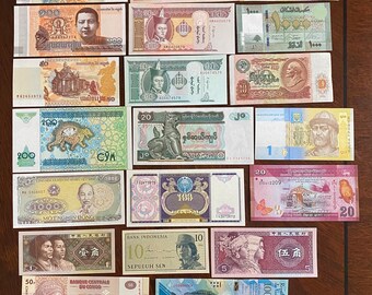 Uncirculated Lot of 10 Different Foreign Paper Money Banknotes Physical ...