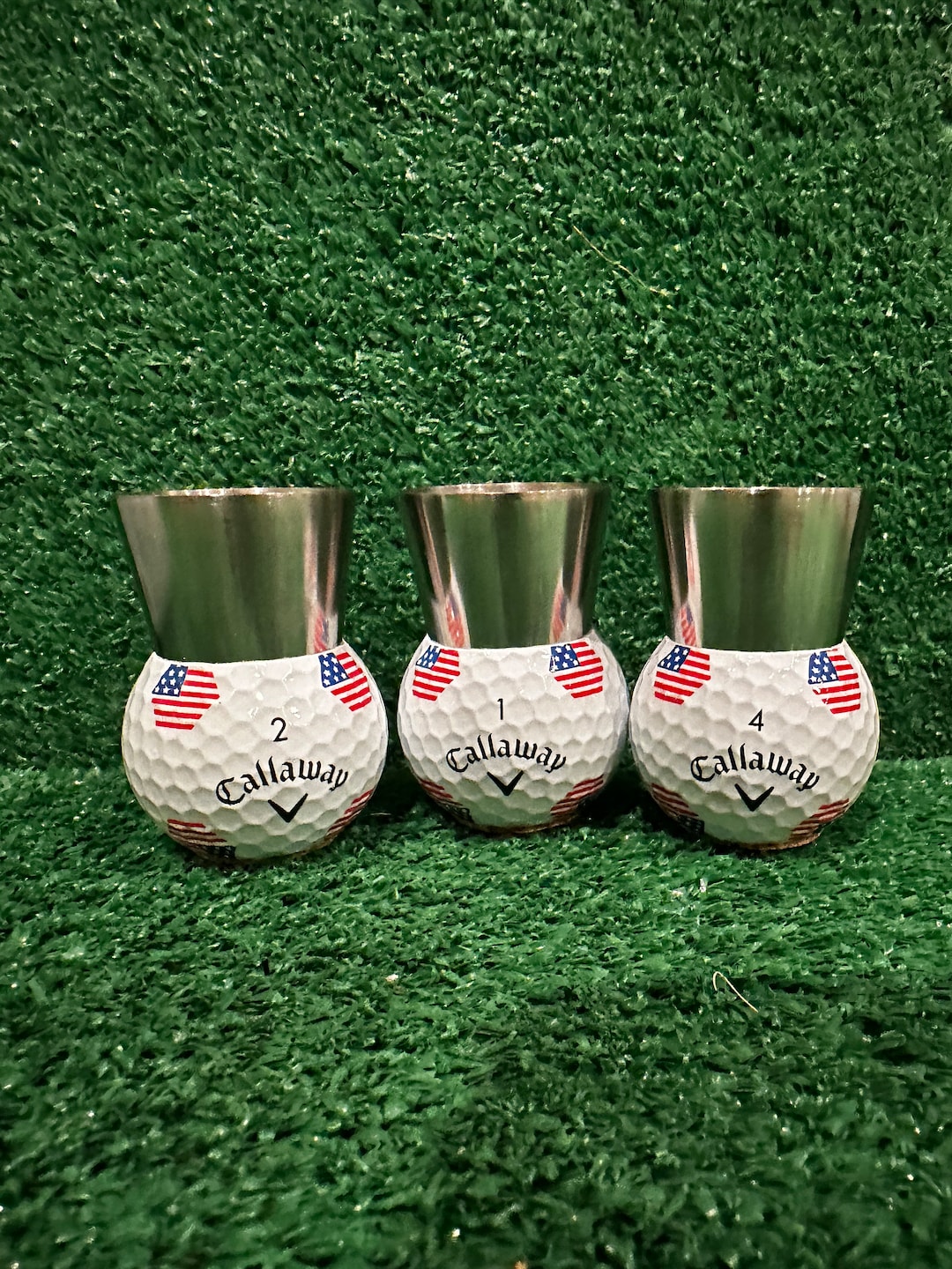 USA Golf Ball Shot Glass (set of Three) - Etsy