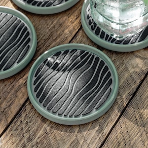 Magneto Coaster Set, W/a Magnetic Stacking Design. Woodgrain Coasters ...