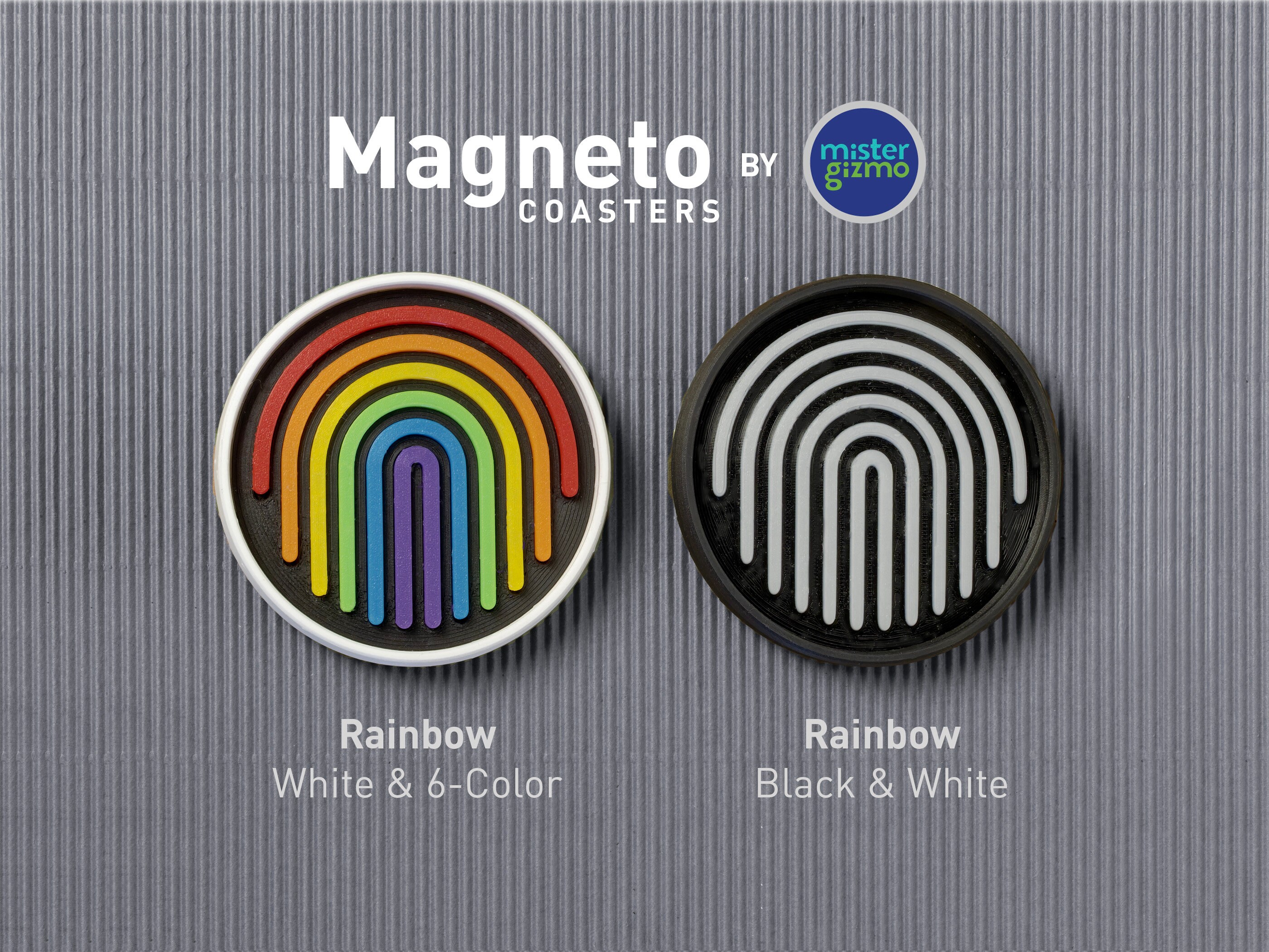 Magneto Coaster Set, W/a Magnetic Stacking Design. Rainbow Coaster Set ...