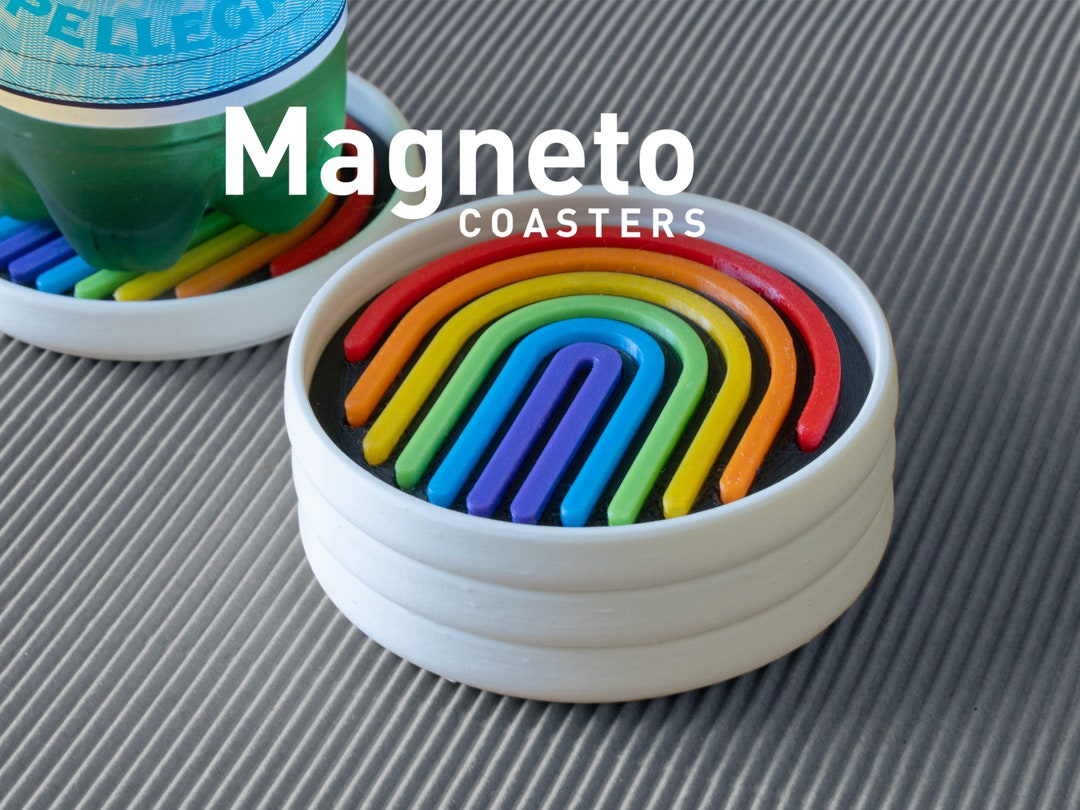 Magneto Coaster Set, W/a Magnetic Stacking Design. Rainbow Coaster Set ...