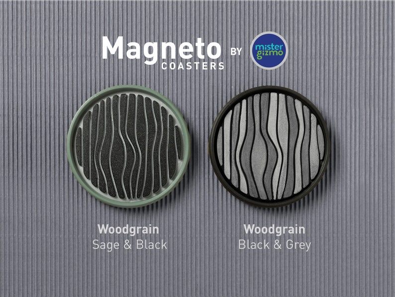 Magneto Coaster Set, W/a Magnetic Stacking Design. Woodgrain Coasters ...