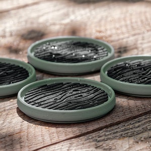 Magneto Coaster Set, W/a Magnetic Stacking Design. Woodgrain Coasters ...