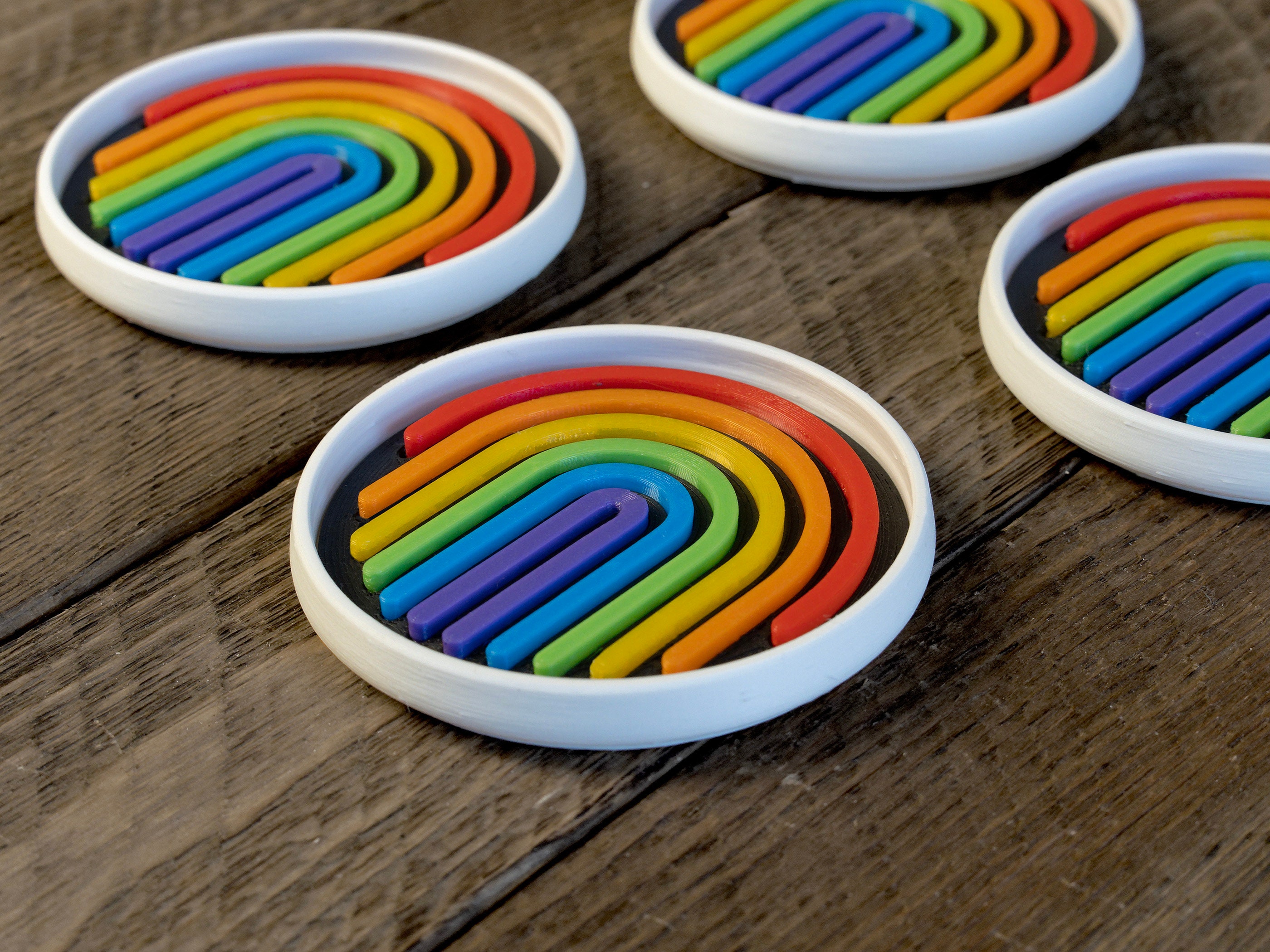 Magneto Coaster Set, W/a Magnetic Stacking Design. Rainbow Coaster Set ...