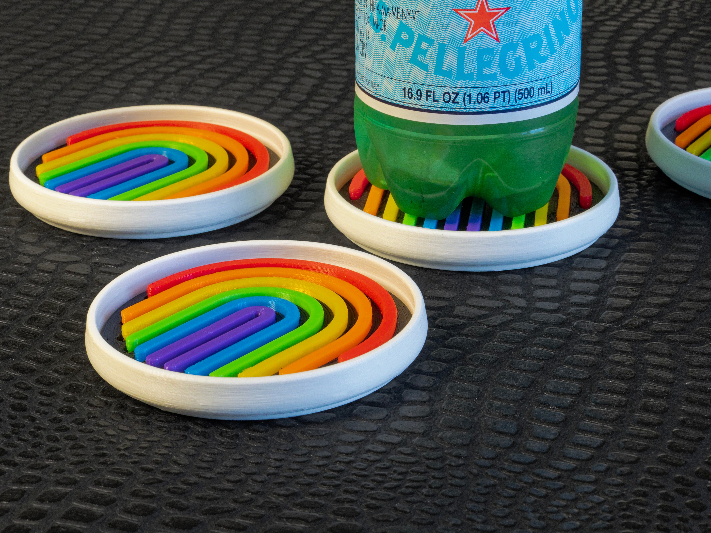 Magneto Coaster Set, W/a Magnetic Stacking Design. Rainbow Coaster Set ...
