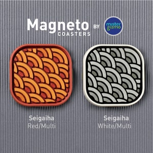 Seigaiha Wave Coasters, Magneto Coaster Set, With Magnetic Stacking ...