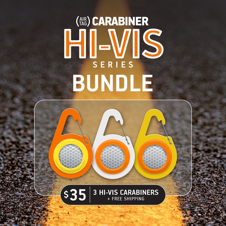 AirTag Carabiner, Hi-vis Series, AirTag Clip, AirTag Luggage Clip ...