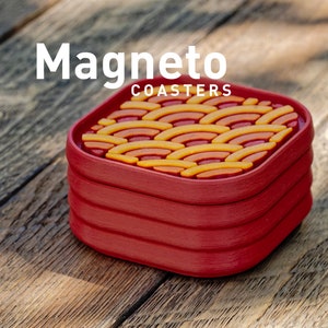 Seigaiha Wave Coasters, Magneto Coaster Set, With Magnetic Stacking ...