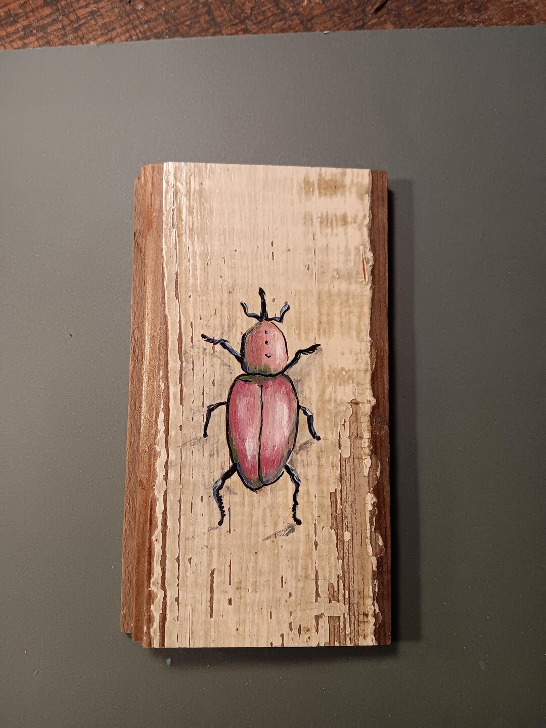 Handpainted Art Plaque Bug - Etsy