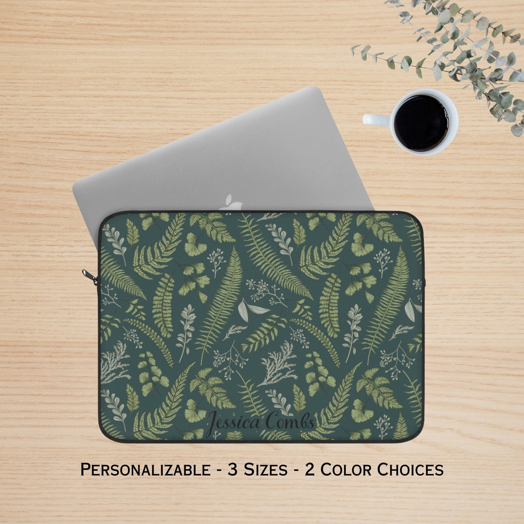 Dark Cottagecore Laptop Sleeve, Forest Green Floral Computer Sleeve ...