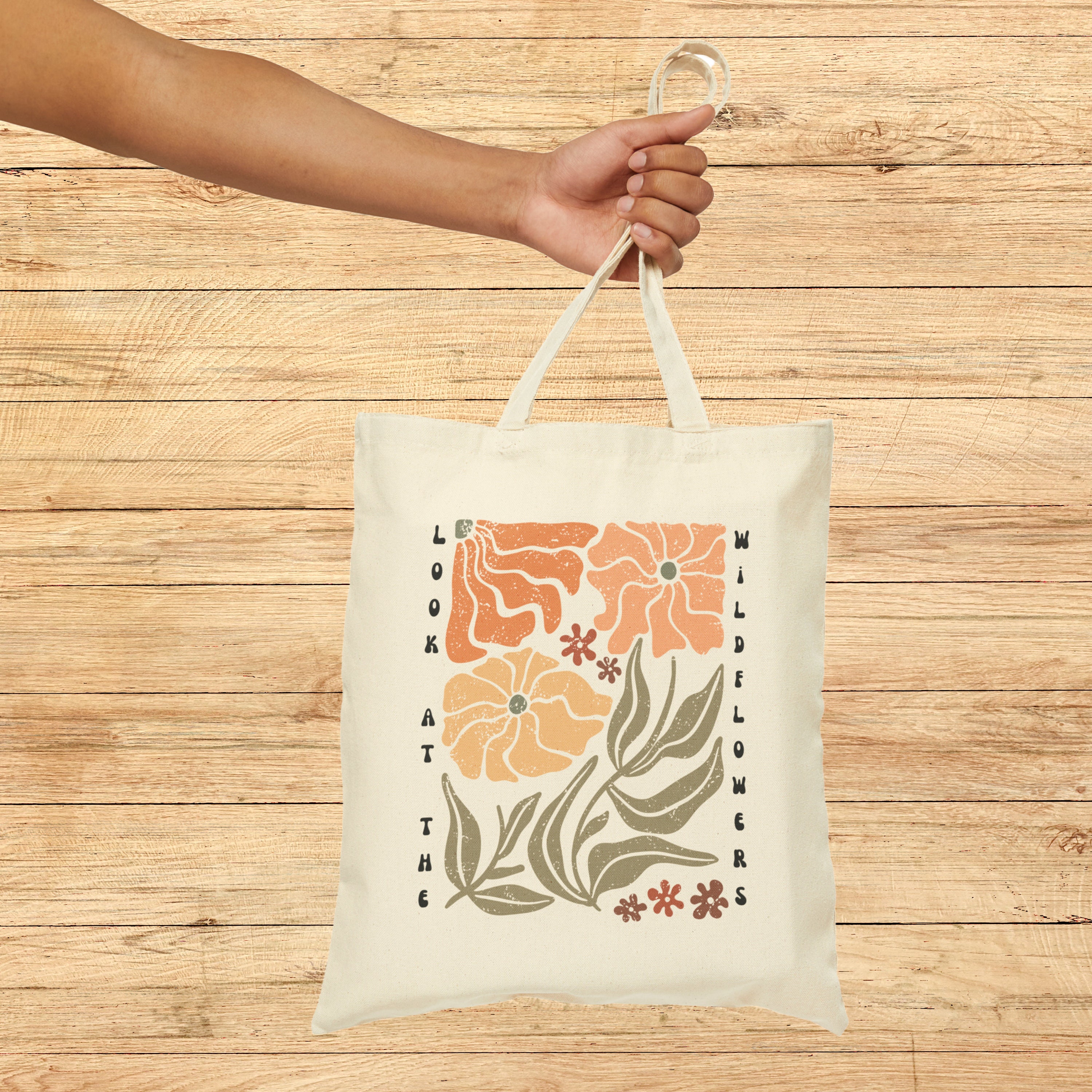 Wildflowers Christian Tote Bag, Bible Bag for Church, Religious Cotton ...