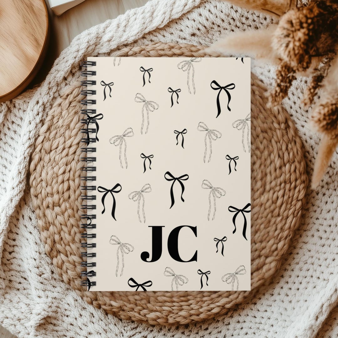 Personalized Coquette Bow Spiral Notebook Ruled Line Journal Custom ...