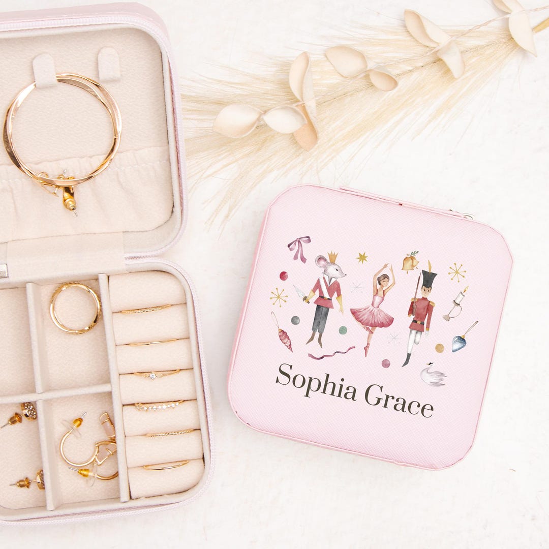 Personalized Little Girl Jewelry Box Custom Travel Case for Jewelry ...