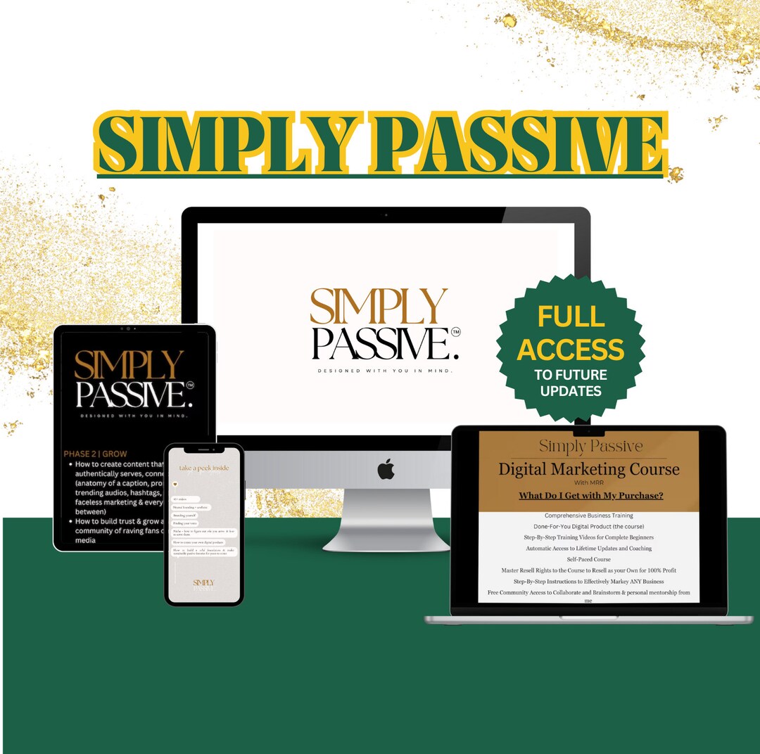 Simply Passive - Digital Marketing Online Course - Etsy