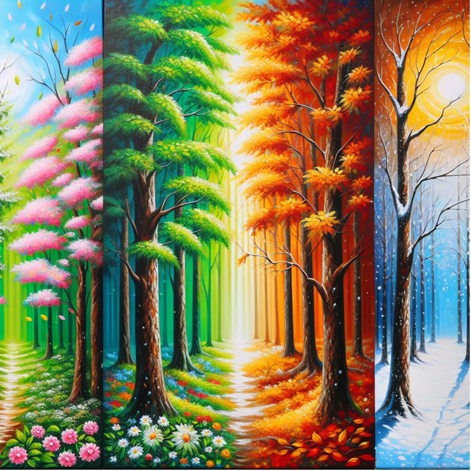 Four Seasons Digital Painting - Etsy
