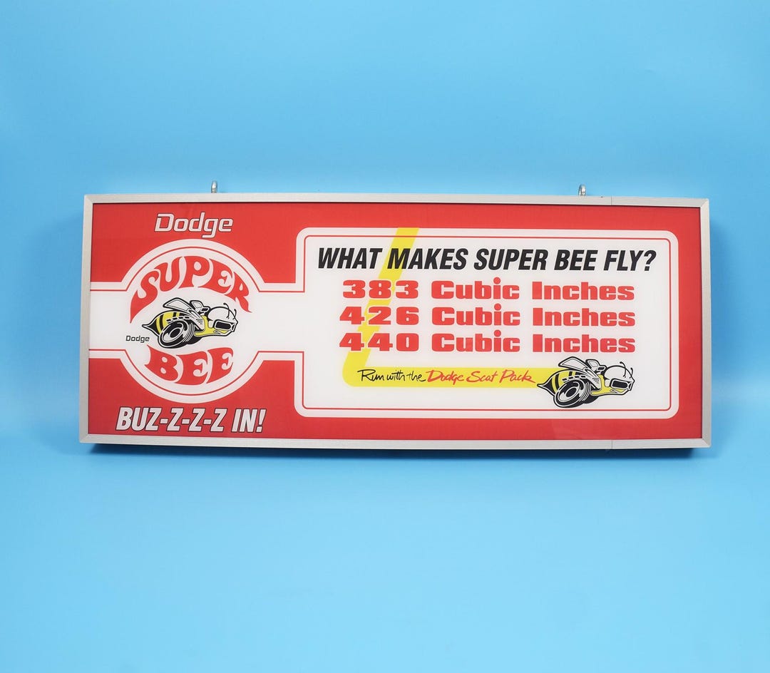 Officially Licensed Dodge Super Bee "run With the Dodge Scat Pack" Led ...