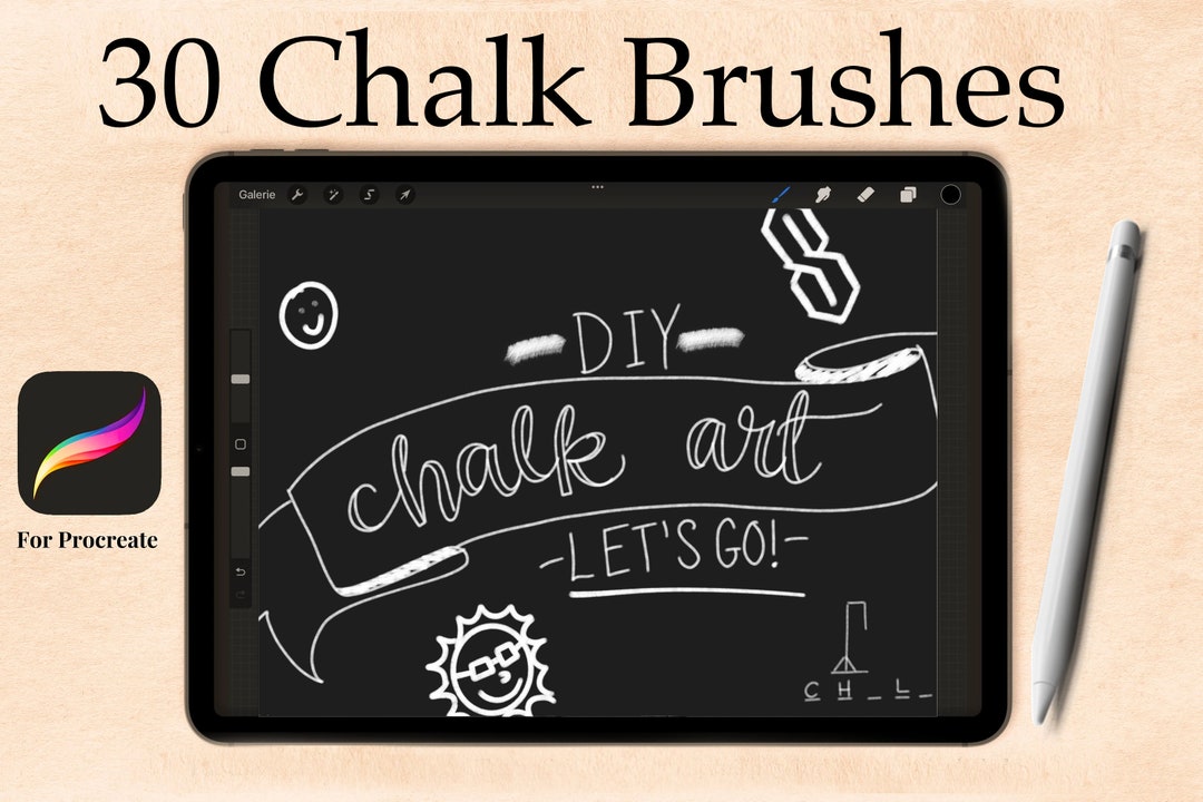 Procreate Digital Art Chalk Brush Set, 30 Chalk Textured Brushes - Etsy
