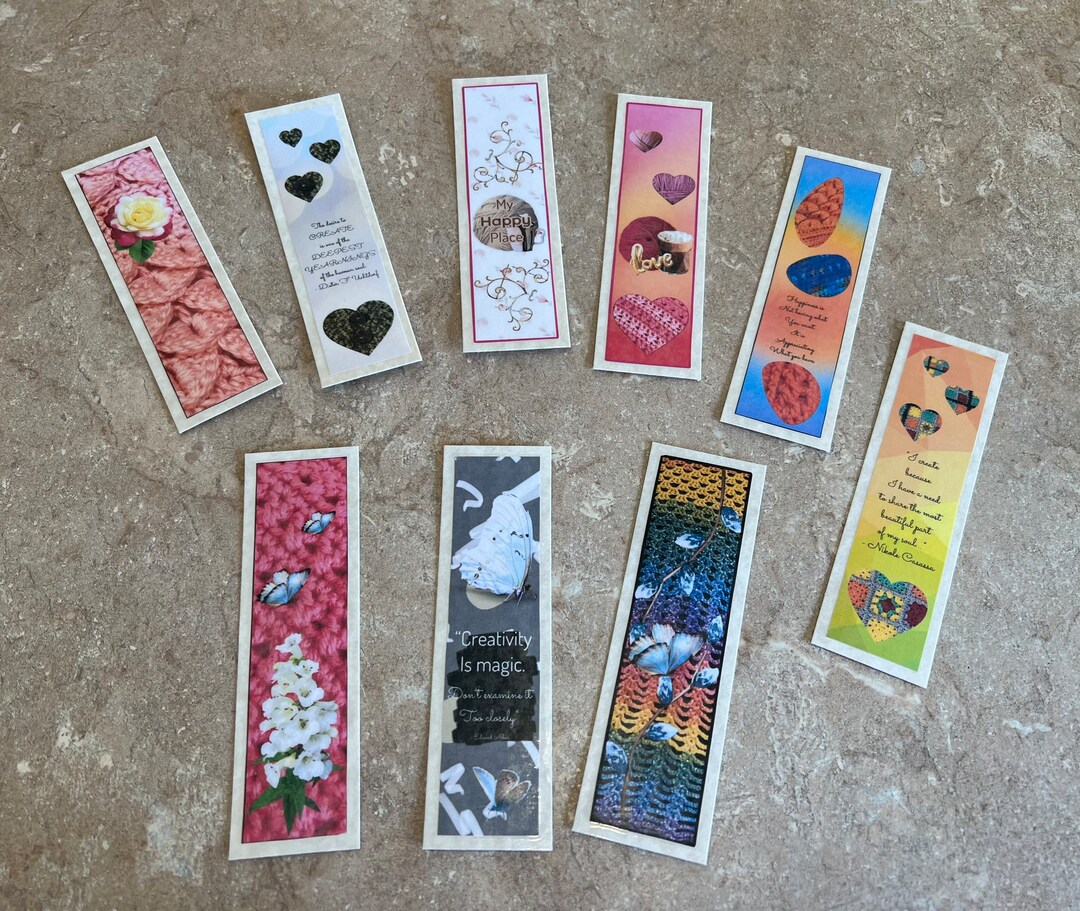 Crochet Themed Bookmarks / Laminated Bookmarks Page Savers - Etsy