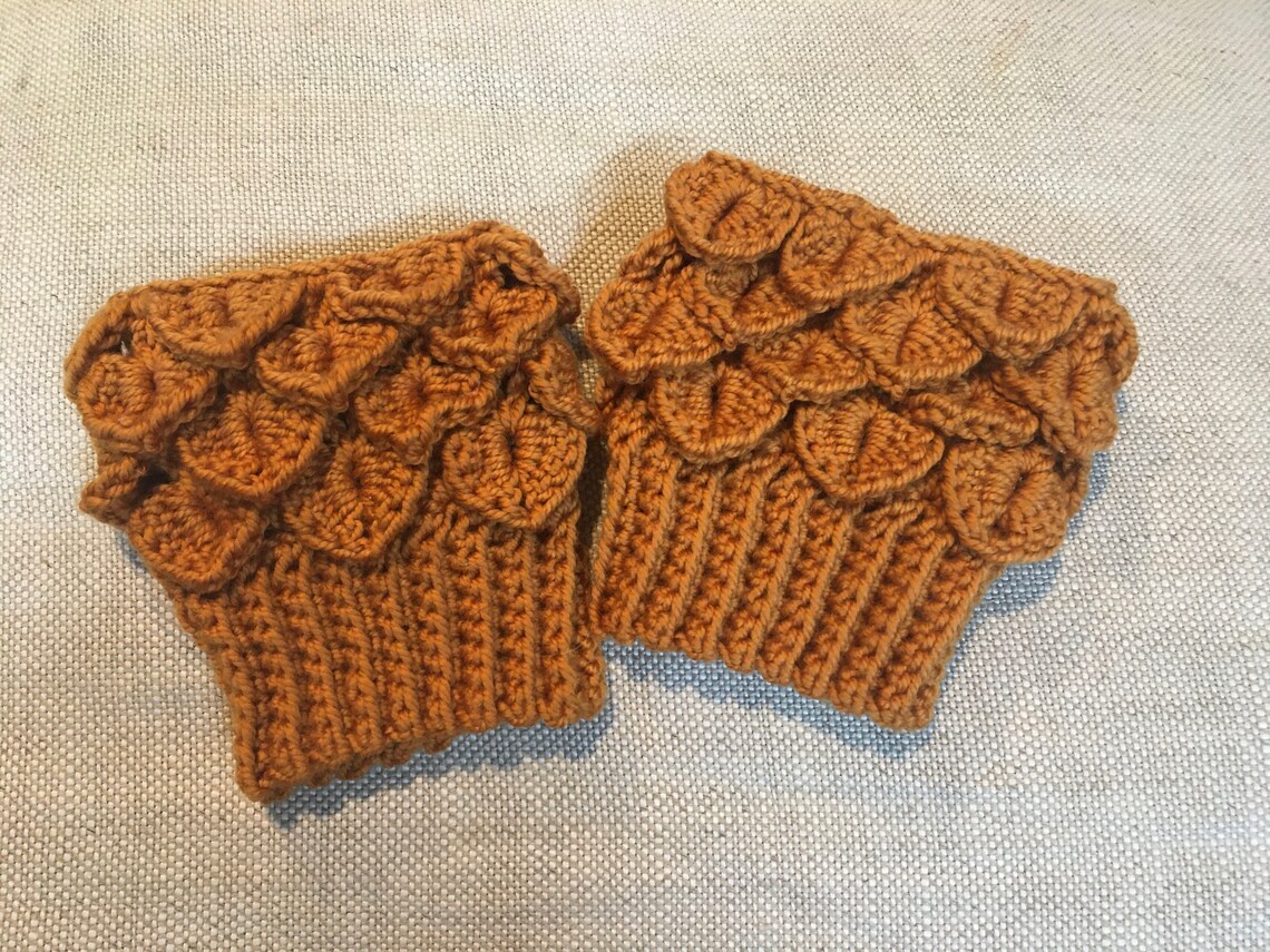 Gold Dragon Scale Boot Cuffs - Etsy