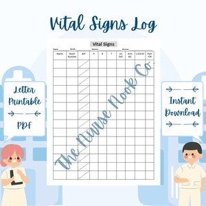 Vital Signs Log Vital Signs Sheet Vital Signs Tracker Vital Signs ...