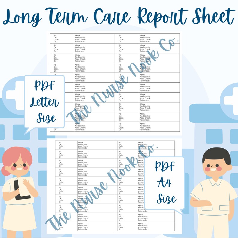 Long Term Care Report Sheet Nurse Report Sheet LTC Report Sheet Skilled ...