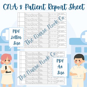 CNA Report Sheet Nursing Assistant Report Sheet UAP 8 Patient Report ...