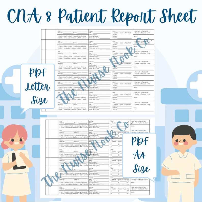 CNA Report Sheet Nursing Assistant Report Sheet UAP 8 Patient Report ...