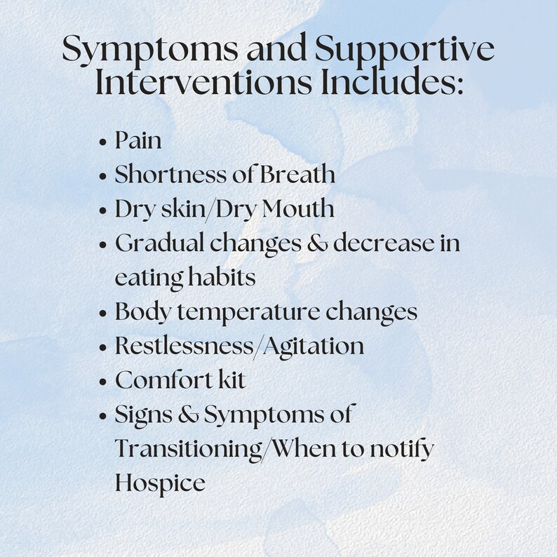 Hospice Care Guide What to Expect When a Patient is Transitioning - Etsy