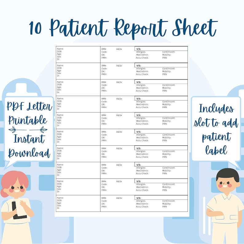 Nurse Report Sheet Student Nurse Report Sheet 10 Patient Report Sheet ...